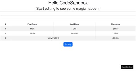 React Codesandbox React Codesandbox
