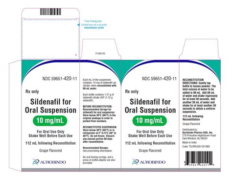 Sildenafil Oral Suspension Package Insert