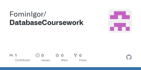 Github Fominigordatabasecoursework