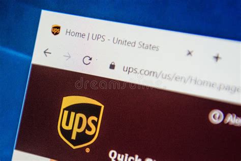 Ups Com Web Site Selective Focus Editorial Stock Photo Image Of Loaded Macro 179906633