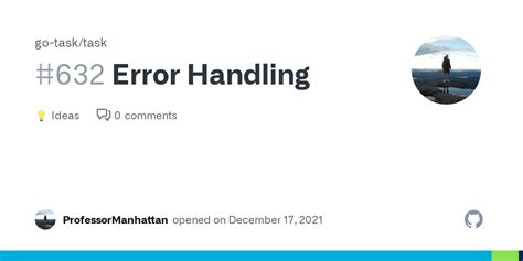 error handling · go task task · discussion 632 · github