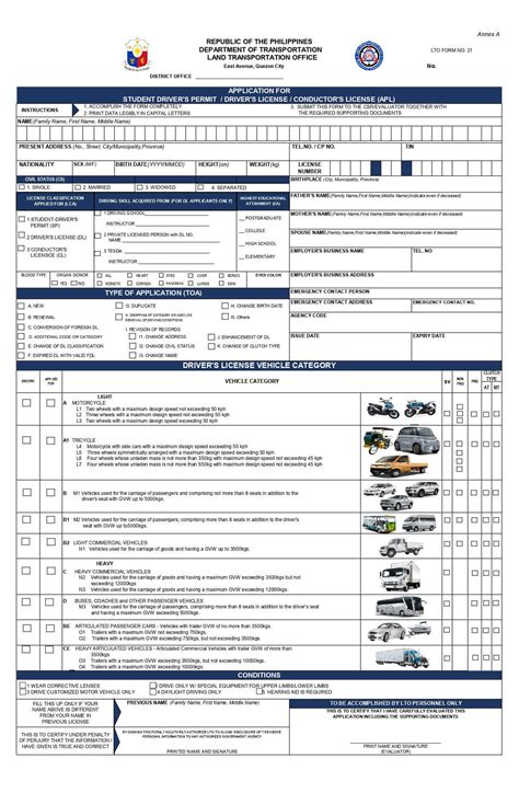 Download Application Form For Drivers License Adl Lto Apl Form Lto Portal Ph