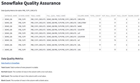 data quality framework in snowflake and streamlit daanalytics