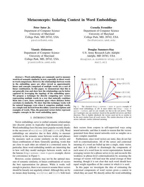 Pdf Metaconcepts Isolating Context In Word Embeddings