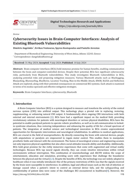 Pdf Cybersecurity Issues In Brain Computer Interfaces Analysis Of Existing Bluetooth
