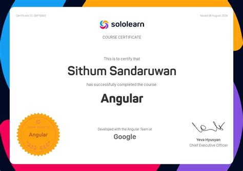 Completed Angularjs Course With Sololearn Sithum Sandaruwan Posted On