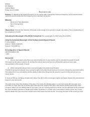 Lesson Resonance Lab Pdf SPH U Mr Wellman Jaskiran Basra Friday June Resonance Lab
