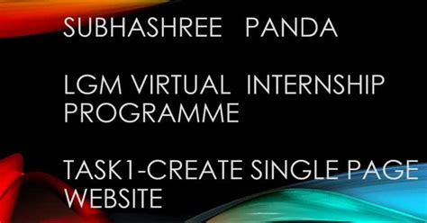 subhashree panda on linkedin webdevelopment intern2021 amankesarwani letsgrowmore…
