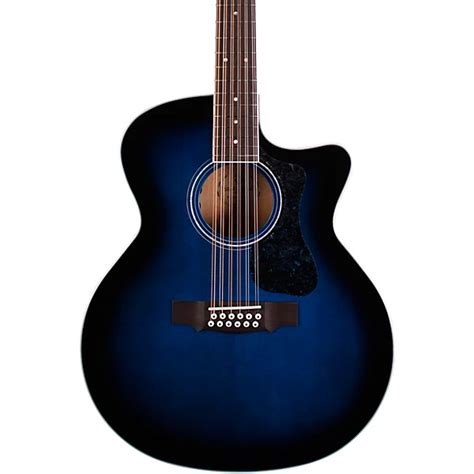Guild F 2512ce Deluxe 12 String Cutaway Jumbo Acoustic Electric Guitar Dark Blue Burst Guitar