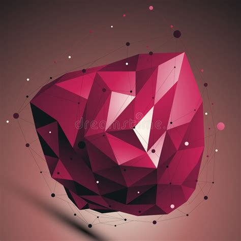 Ruby Vector Digital 3d Abstraction Lattice Geometric Polygonal Stock
