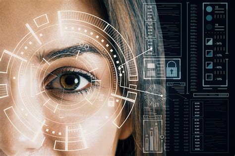 생체 인식 및 스캐닝 개념 프리미엄 사진