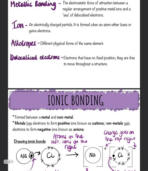 Gcse Chemistry Bonding Structure Aand Properties Revision Cards Notes Etsy