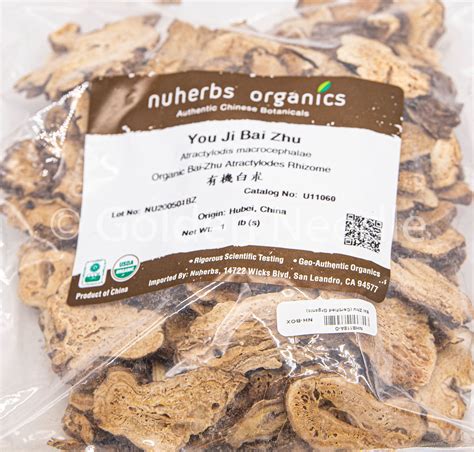 Nuherbs Bai Zhu Certified Organic Chinese Single Herbs Golden Needle Acupuncture Herbal