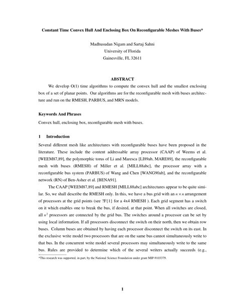 Pdf Constant Time Convex Hull And Enclosing Box On Reconfigurable Meshes With Buses