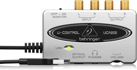 Behringer U Control Uca202 Ultra Low Latency Usb Audio Interface And Usb Dac 2 2 Interface W