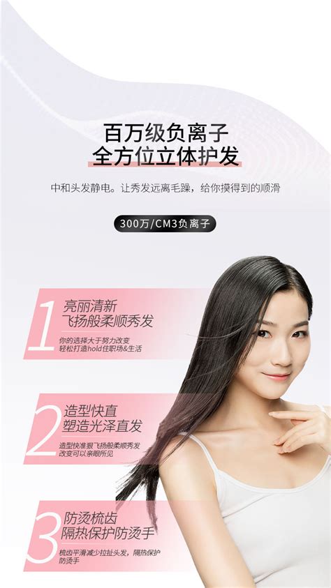 直发梳多功能热风梳负离子卷发两用电动直发器 深圳市知思敏科技有限公司