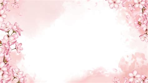 무료 자연 물 파스텔 화이트 꽃 벚꽃 Ppt 배경 Slidesdocs