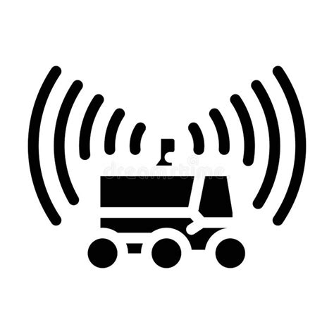 Lidar Sensors Autonomous Delivery Glyph Icon Vector Illustration Stock Illustration