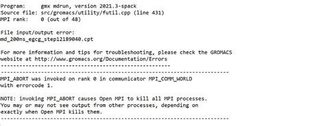 Mpiabort Causes Open Mpi To Kill All Mpi Processes In Gmxmpi Command