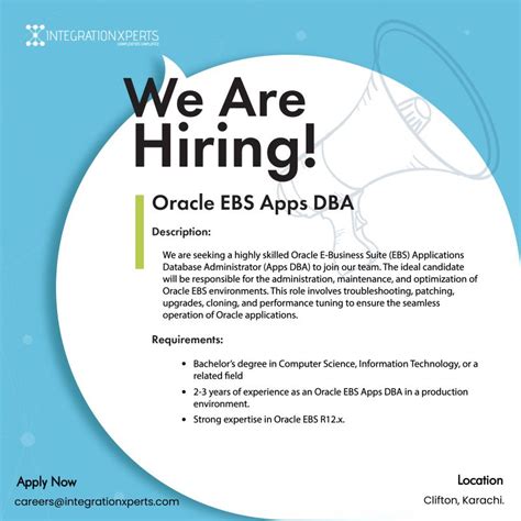 Integration Xperts On Linkedin Hiring Oracleebs Appsdba Databaseadministrator