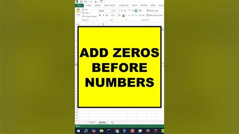 Add Zeros Before Numbers In Excel Computertricks Excel Exceltips Exceltricks Youtube