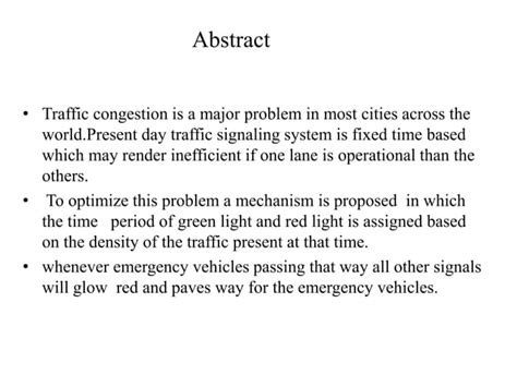 Intelligent Traffic Control System Using Ardiuno Pptx Computer Peripherals Computing