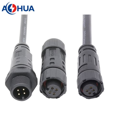 Electrical Wire Male Female Waterproof 4pin Customize Connector