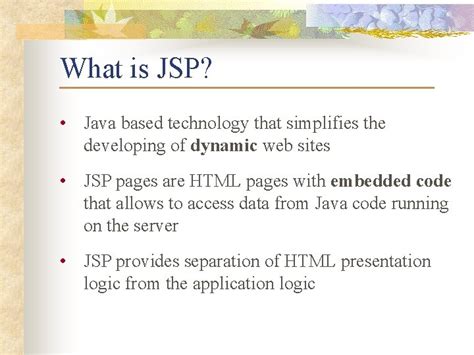 what is jsp java based technology that simplifies