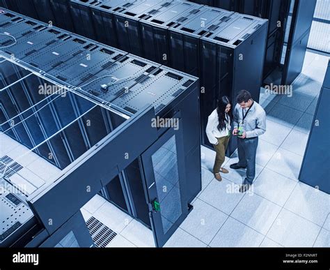 Technicians Talking In Server Room Hi Res Stock Photography And Images Alamy
