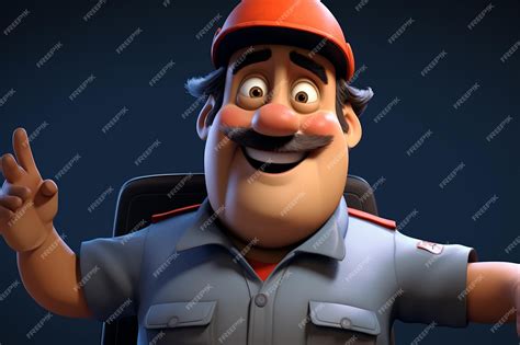 Premium Ai Image 3d Cartoon Driver Character Generative Ai