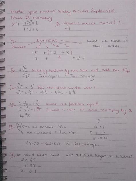 Master Your Maths Wk 23 Monday Answers Ms Mc Manus 5th Class