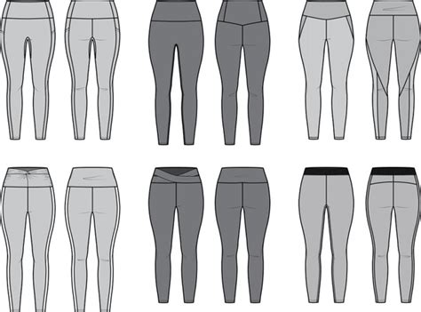 21개의 Cutout Leggings Flat Sketch 이미지 스톡 사진 3d 오브젝트 벡터 Shutterstock