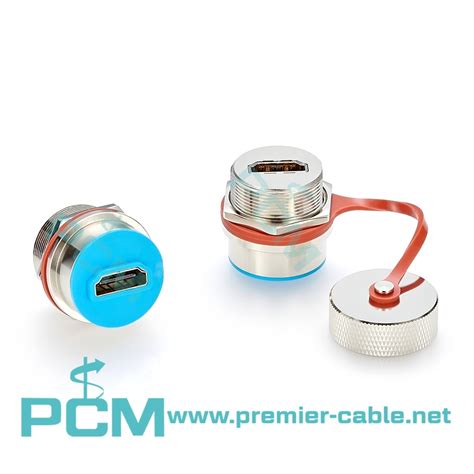 Ip67 Metal M25 Hdmi Female To Female Panel Mount Bulkhead Coupler With
