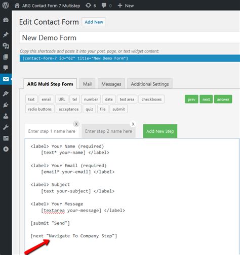 Documentation Contact Form 7 Multistep