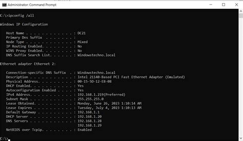 Ipconfig Windowstechno