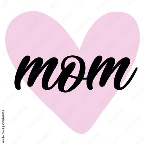 Día De La Madre Letras De La Palabra Mom En Corazón Texto Manuscrito