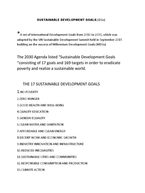 Sustainable Development Goals Pdf