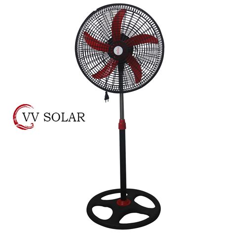 AC V DC Inch Rechargeable Solar Powered Pedestal Standing Stand Table Fan Fan And
