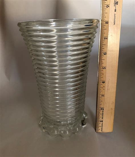 Anchor Hocking Vintage Manhattan Glass Vase Etsy