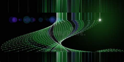 Abstract Background Twisting Spiral Wireframe Grid And Blurred Lines On Black Big Data