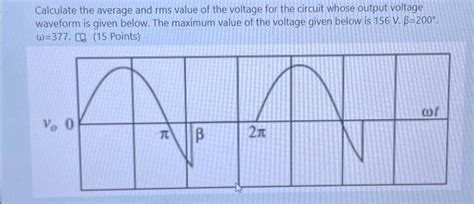 Solved Calculate The Average And Rms Value Of The Voltage