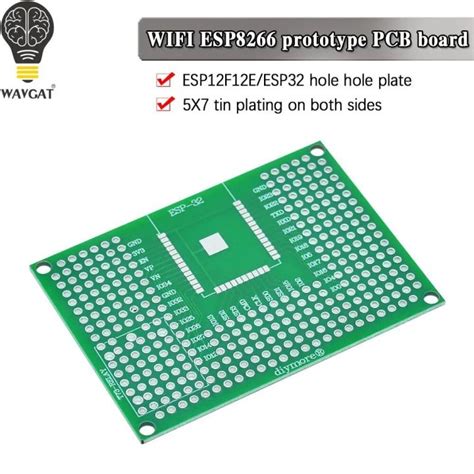 Wavgat บอร์ดรากเดิม Pcb สองด้าน5x7ซม โพรโทบอร์ดสำหรับรีเลย์ Arduino Esp8266รีเลย์ Esp 12f ไวไฟ