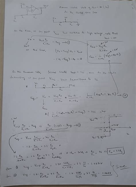 Operational Amplifier Comparator With Hysteresisdesign Calculations