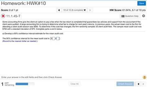 Solved Homework Hwk 10 Save Score 0 Of 1 Pt 10 Of 10 8