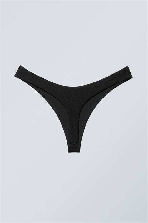 Thong Bikini Bottoms Black Weekday Gb