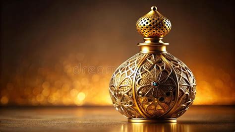 Gilded Arabian Perfume Bottle A Symphony Of Gold And Intricacy Ai