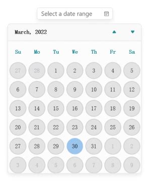 UI Customization In WinUI Calendar DateRange Picker Syncfusion