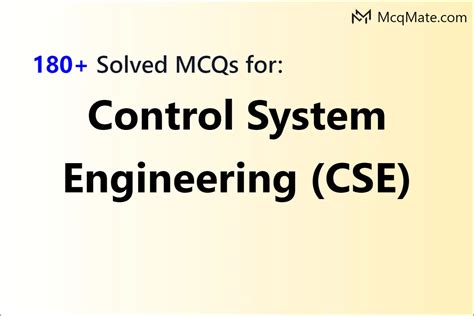 180 Control System Engineering Cse Solved Mcqs With Pdf Download