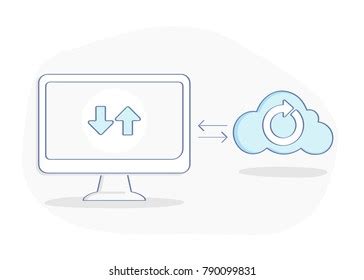 Sync Cloud Storage Data Syncing Across Stock Vector Royalty Free Shutterstock