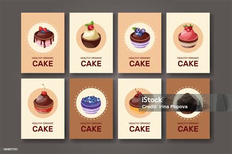 케이크 파이 디저트의 다른 종류와 템플릿 디자인 공지 사항 엽서 포스터 레스토랑 메뉴 과일과 다른 디저트템플릿 벡터 0명에 대한